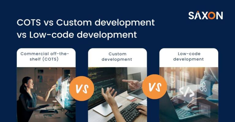 Commercial off-the-shelf vs. Custom vs. Low-code development